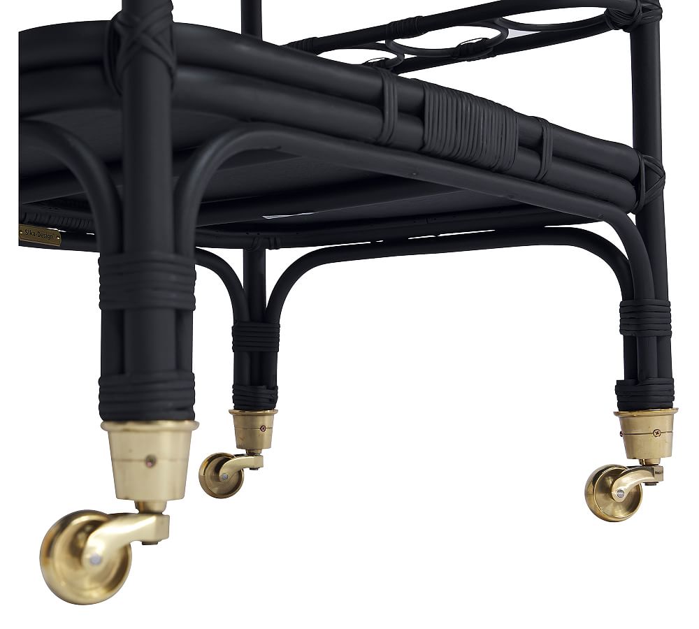 Carlo Rattan Bar Cart | Pottery Barn