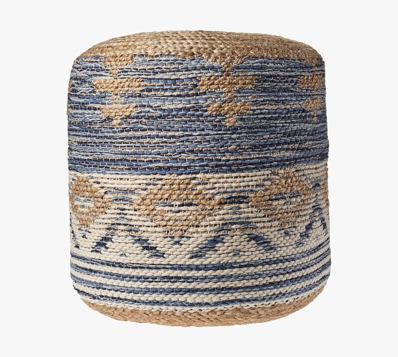 Azul Woven Jute Pouf | Pottery Barn