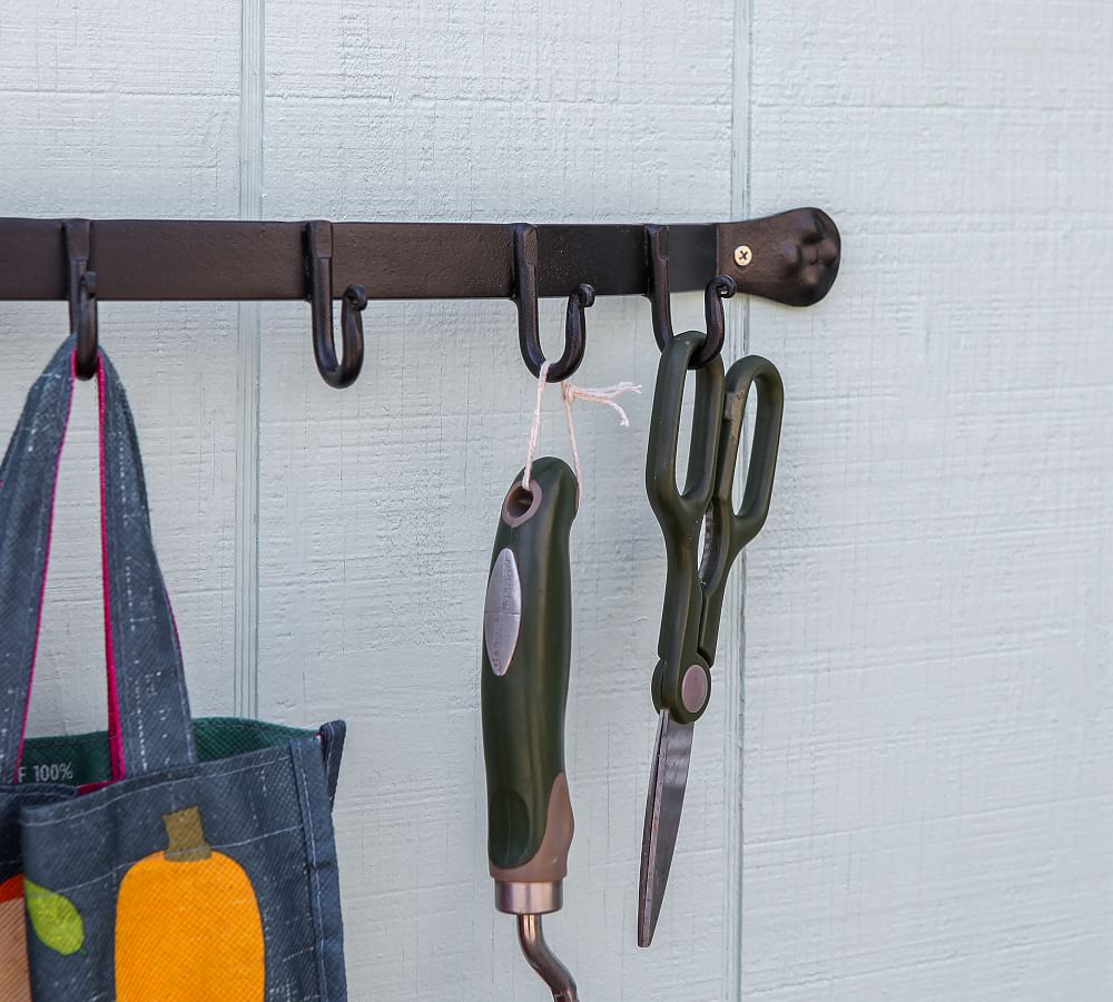 Wrought Iron Row of Hooks | Pottery Barn