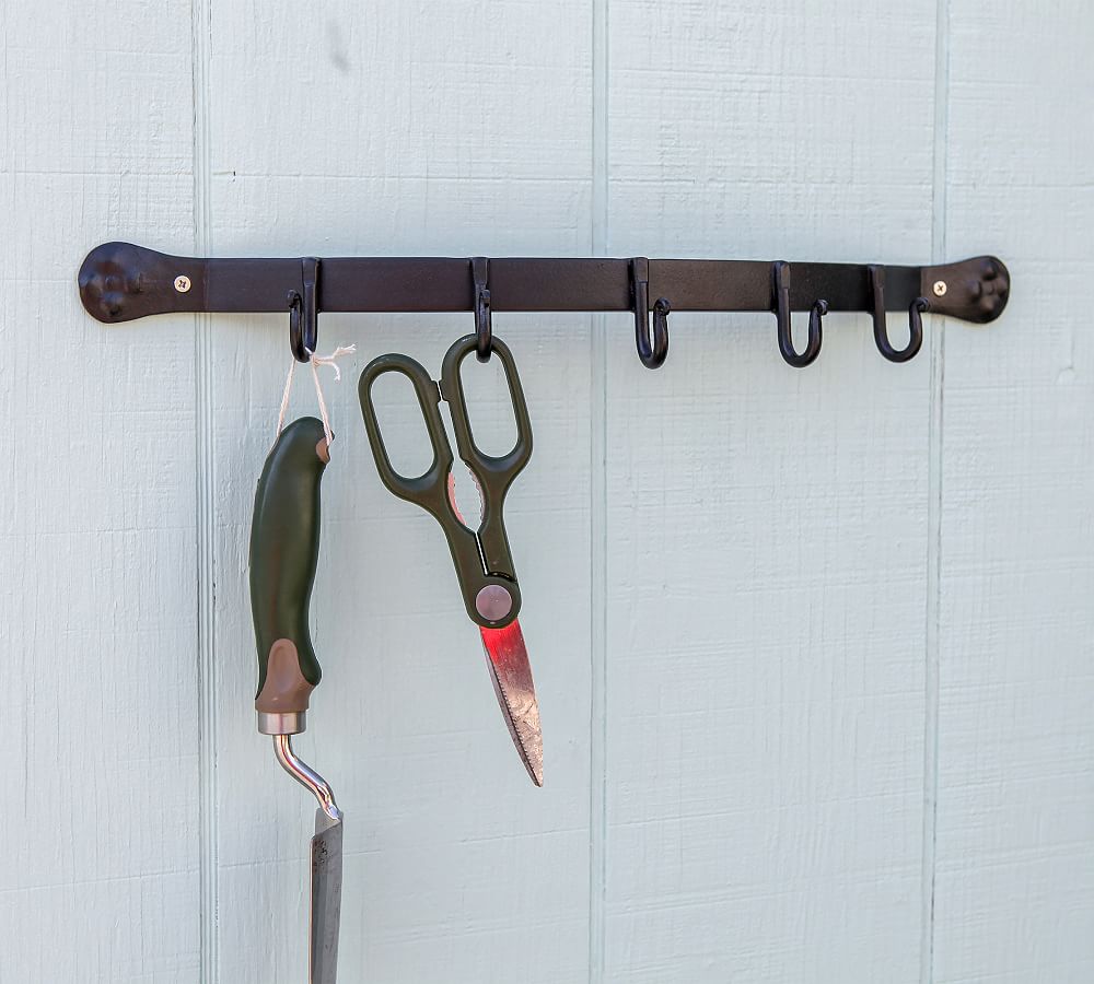 Wrought Iron Row of Hooks | Pottery Barn