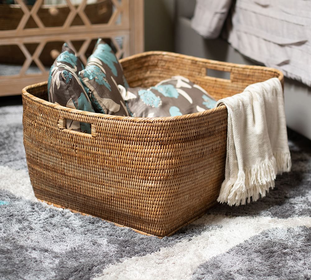 Tava Handwoven Rattan Family Basket | Pottery Barn
