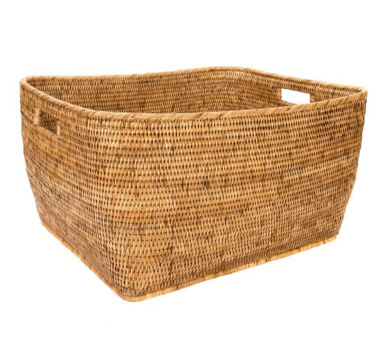 Tava Handwoven Rattan Family Basket | Pottery Barn