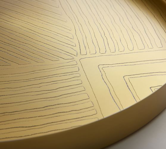 BADG Triumphant Etched Handcrafted Bar Serving Tray | Pottery Barn