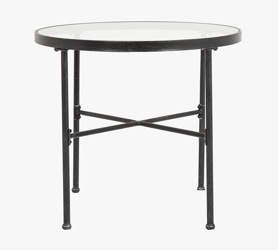 Bowie Round Glass Bistro Table | Pottery Barn