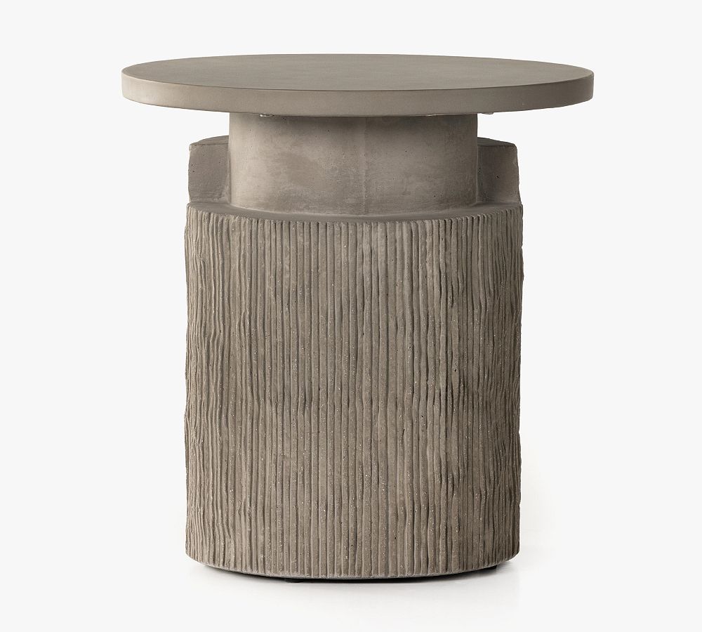 Temper Round Concrete End Table | Pottery Barn