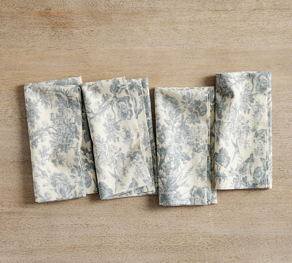 Sorrel Toile Print Organic Napkins | Pottery Barn