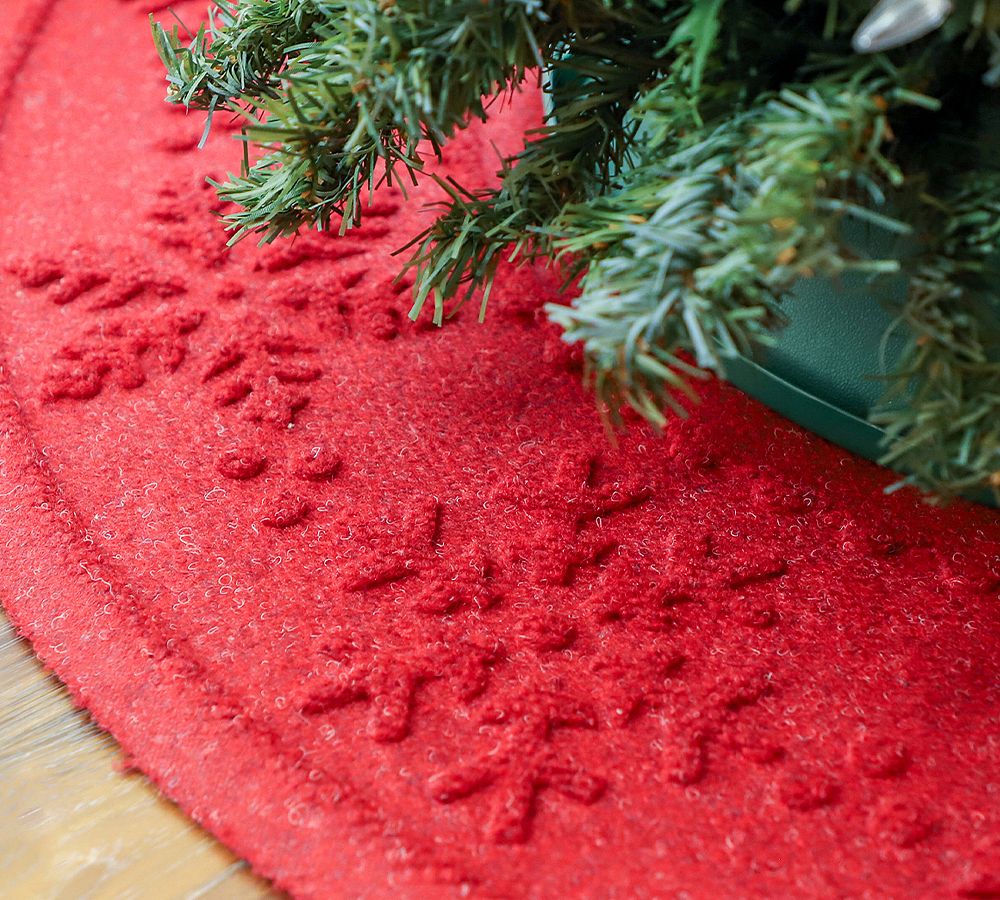 Snowflake Round Tree Skirt | Pottery Barn