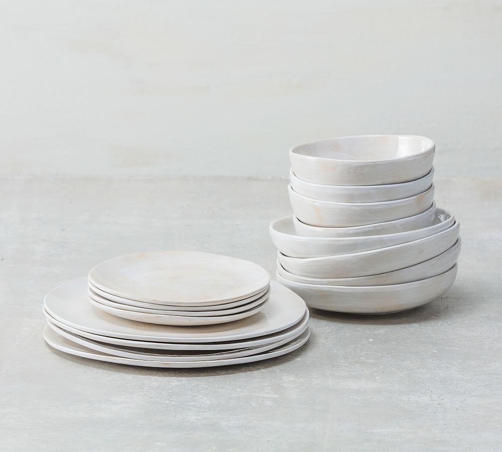 Fortessa Cloud Terre No. 2 Stoneware 16-Piece Dinnerware Set | Pottery Barn