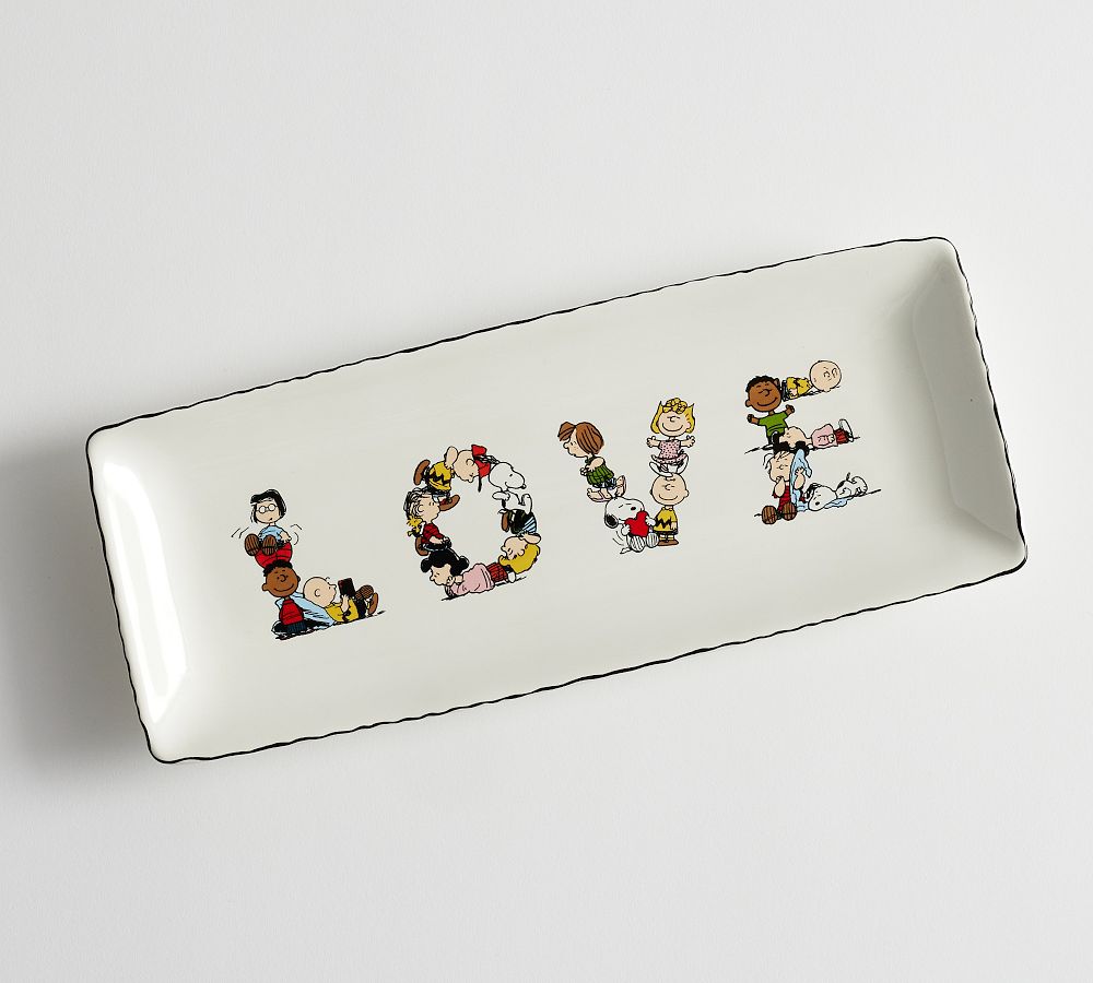 Peanuts™ Love Stoneware Cookie Platter | Pottery Barn