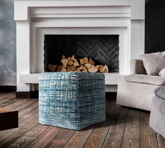Velvet Square Pouf | Pottery Barn
