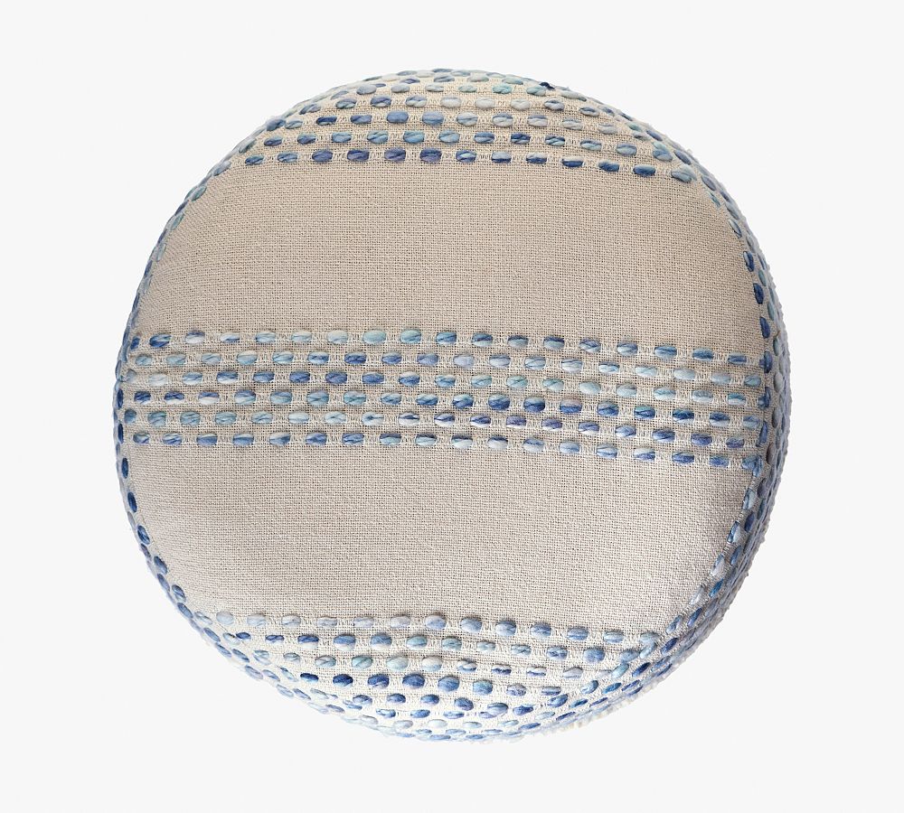 Blue Dash Pouf | Pottery Barn