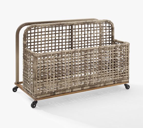 Betti Outdoor Wicker Pool Storage Caddy | Pottery Barn