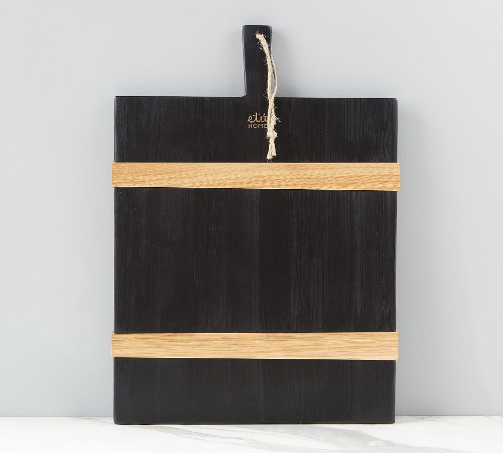 Handmade Reclaimed Wood Cheese Board - Black | Pottery Barn