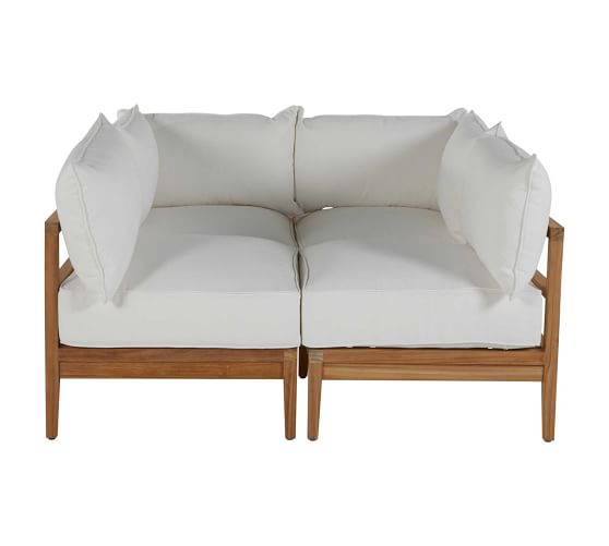 Oxeia FSC® Teak Outdoor Loveseat | Pottery Barn
