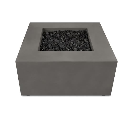 Arbor Concrete Low Square Fire Pit Table | Pottery Barn