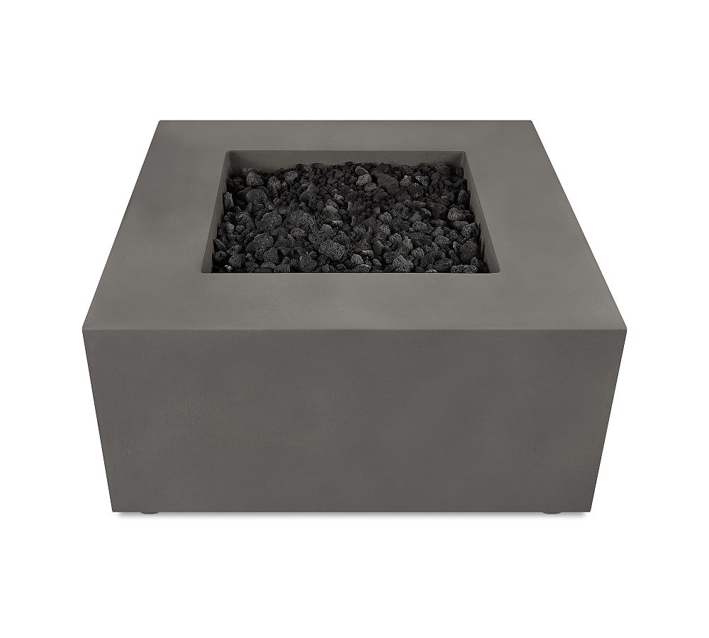 Arbor Concrete 40" Square Natural Gas Fire Pit Table | Pottery Barn