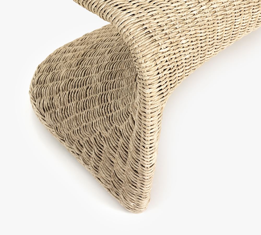 Encinitas 50" Wicker Outdoor Dining Bench | Pottery Barn