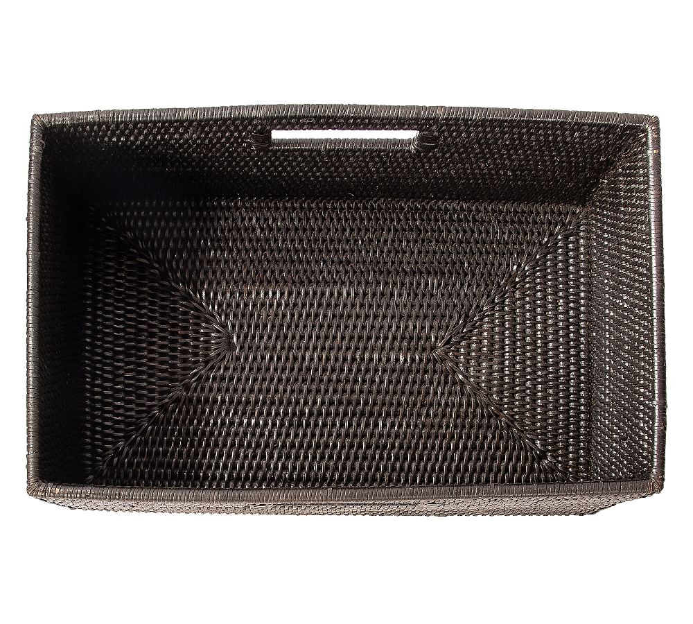 Tava Handwoven Rattan Rectangular Shelf Basket | Pottery Barn