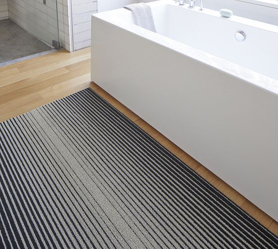 Chilewich Domino Striped Shag Floor Mat | Pottery Barn
