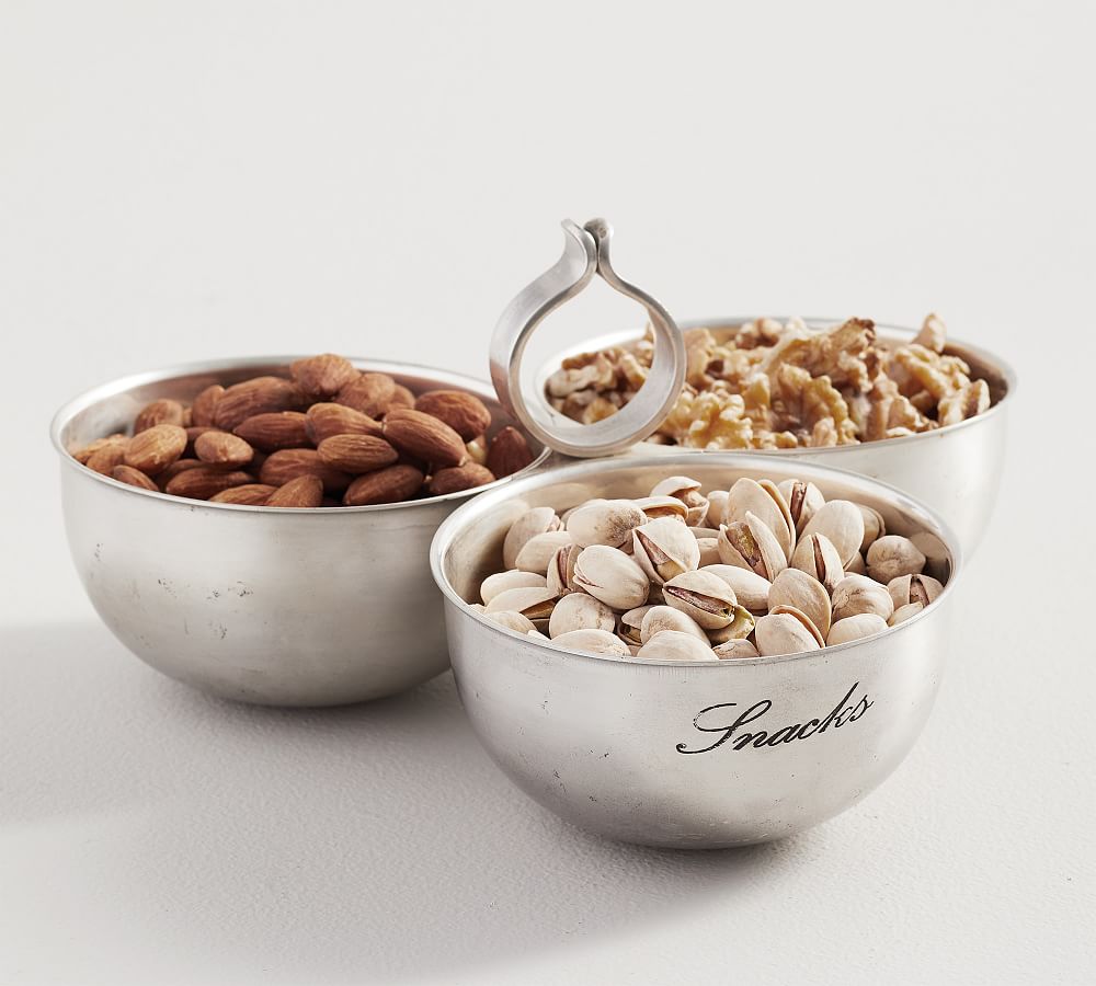 Antique Silver Sentiment Snack Server | Pottery Barn