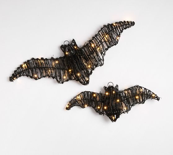 Lit Woven Bats - Set of 2 | Pottery Barn