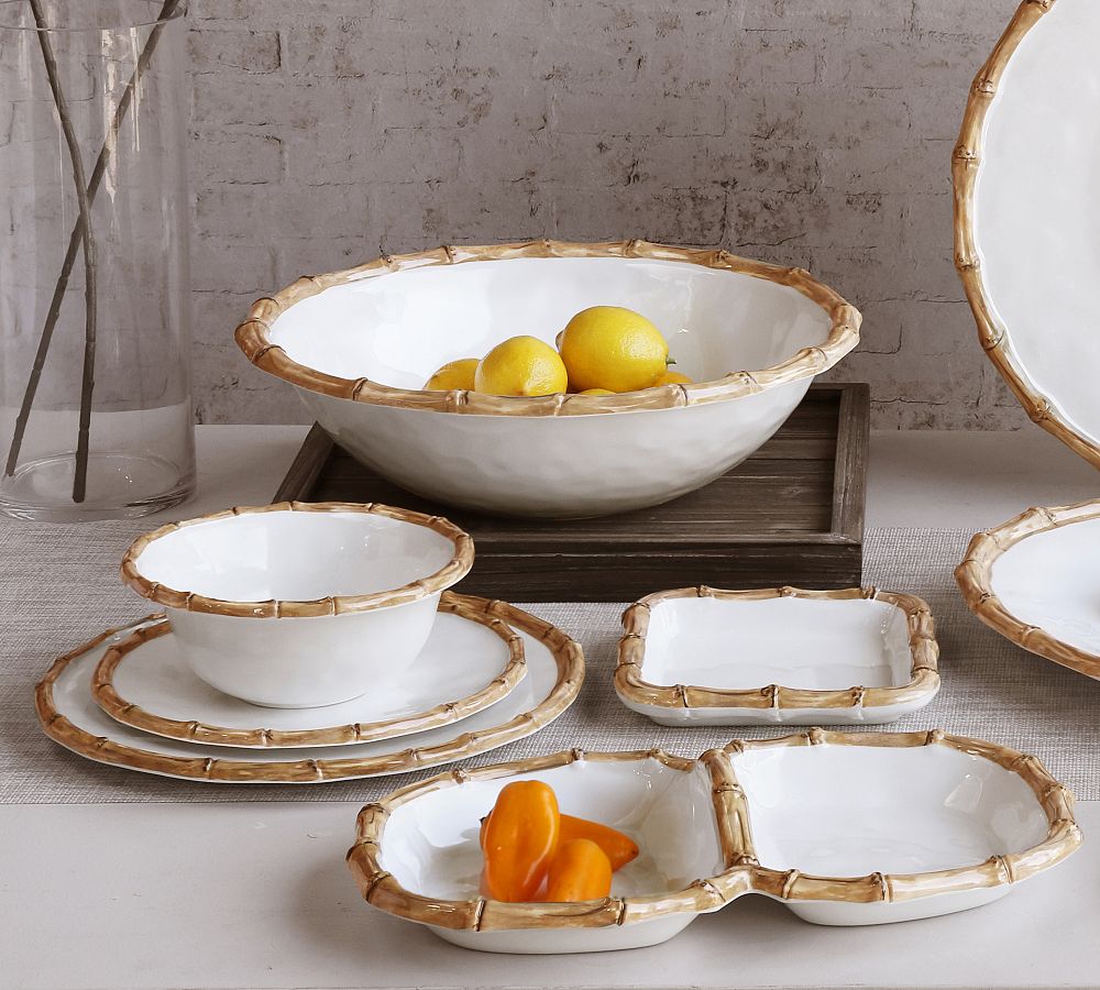 Bamboo Outdoor Melamine Salad Bowl | Pottery Barn