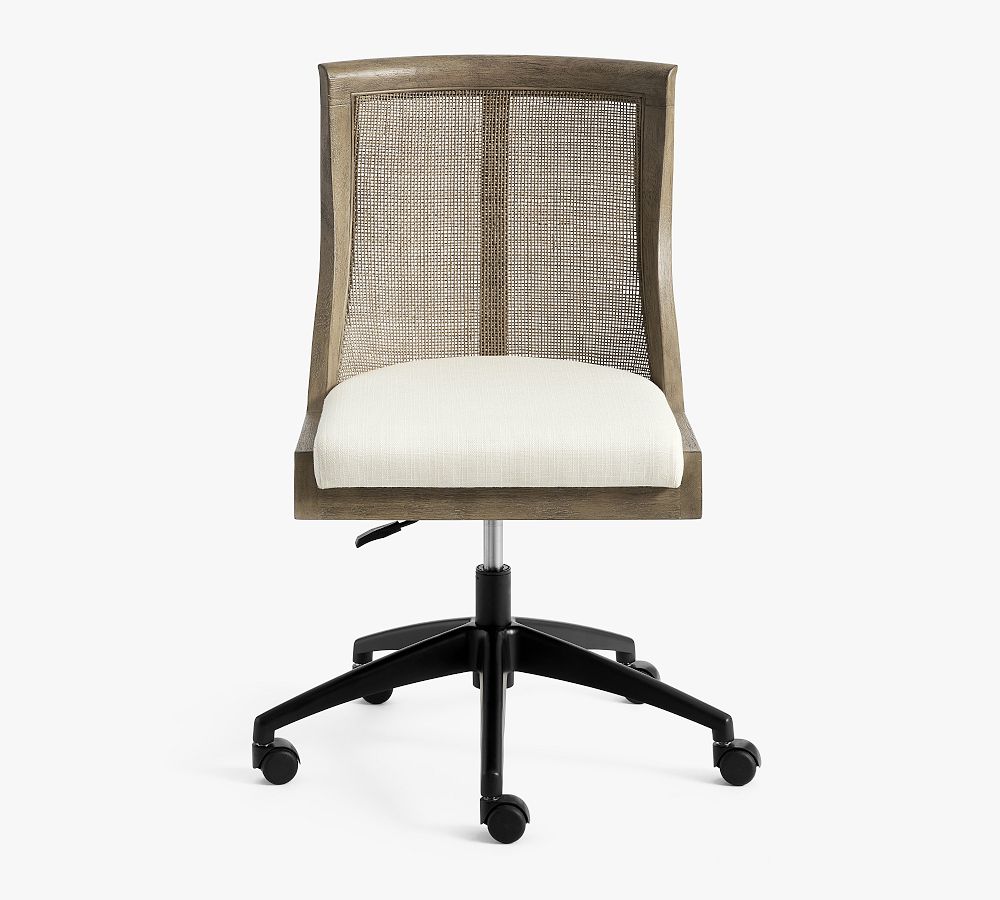 Bennett Upholstered Swivel Desk Chair | Pottery Barn