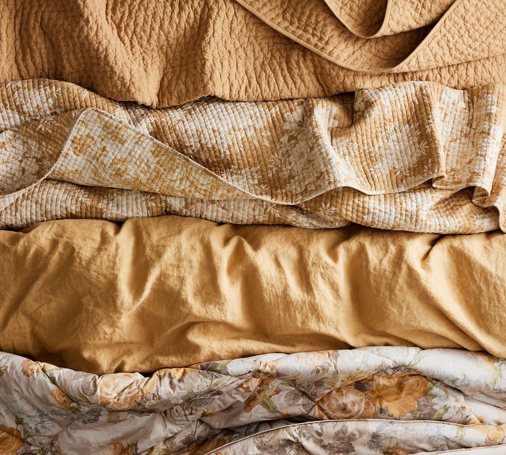 Juliette Toile Handcrafted Reversible Pick-Stitch Quilt | Pottery Barn