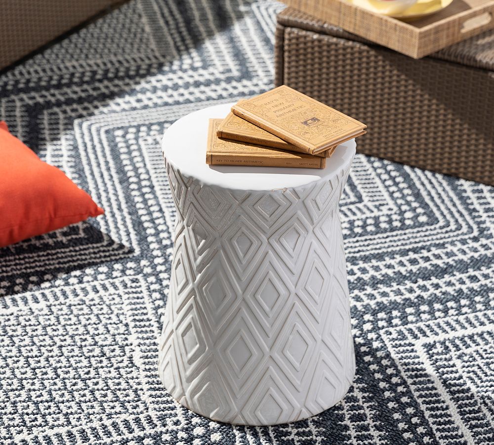 Josiah Round Ceramic Accent Table | Pottery Barn
