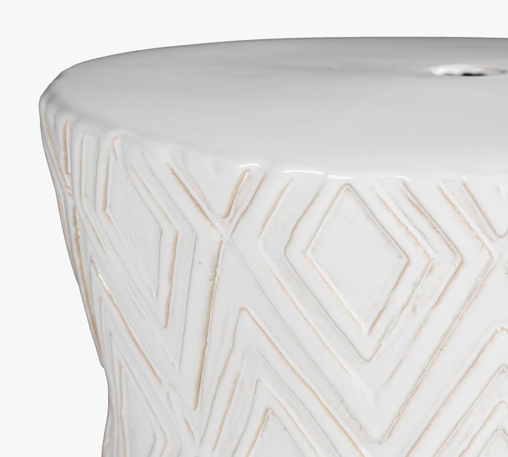 Josiah Round Ceramic Accent Table | Pottery Barn