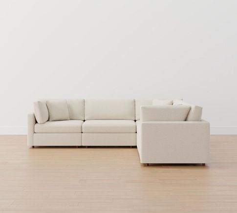 Modular Square Arm Upholstered 5-Piece Chaise Sectional | Pottery Barn