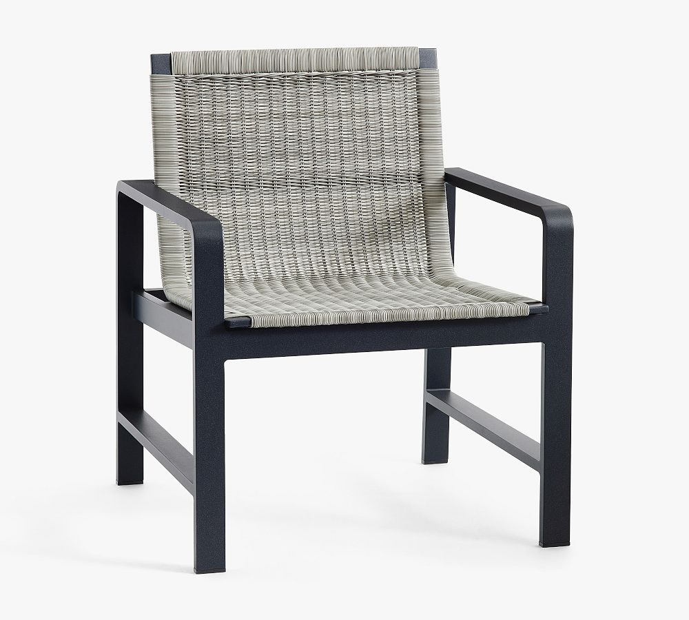 Indio Metal & Wicker Outdoor Lounge Chair | Pottery Barn