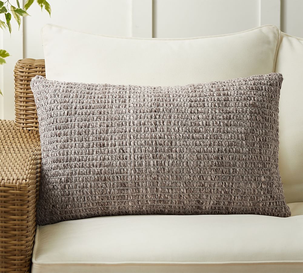 Addy Outdoor Lumbar Throw Pillow | Pottery Barn