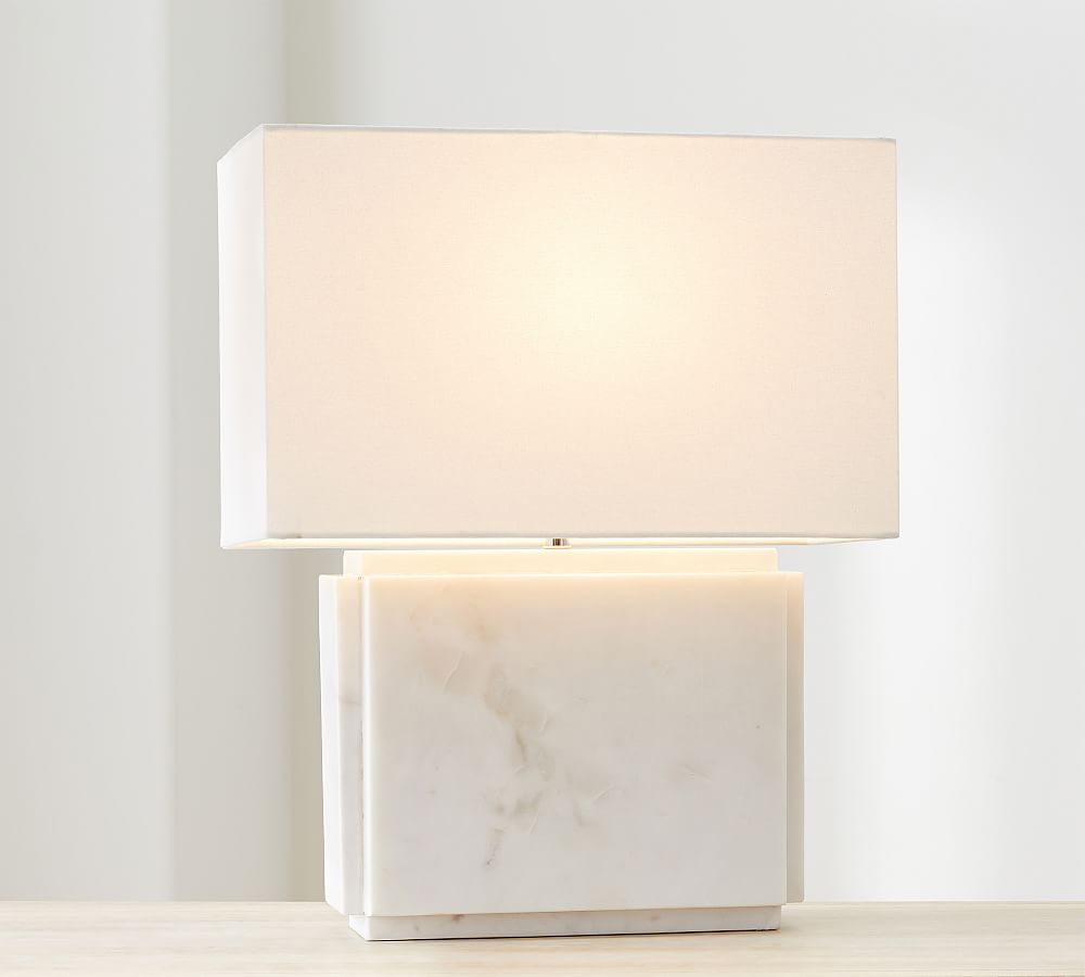 Amara Marble Rectangular Table Lamp | Pottery Barn