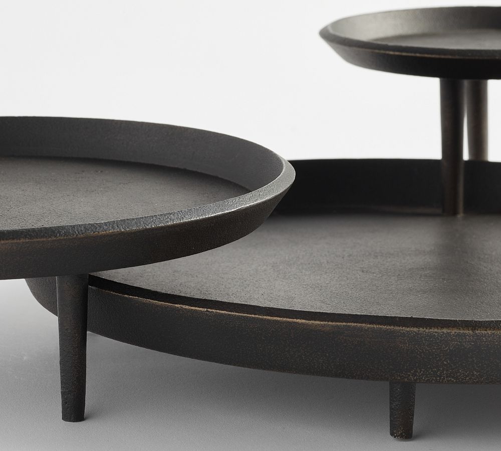 Handcrafted Metal Tiered Tray | Pottery Barn