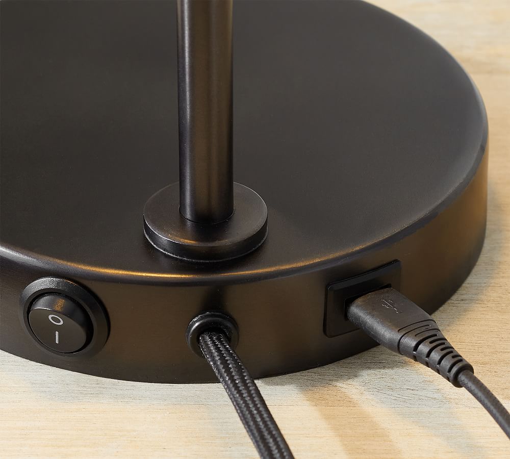 Bauer Metal USB Task Table Lamp | Pottery Barn
