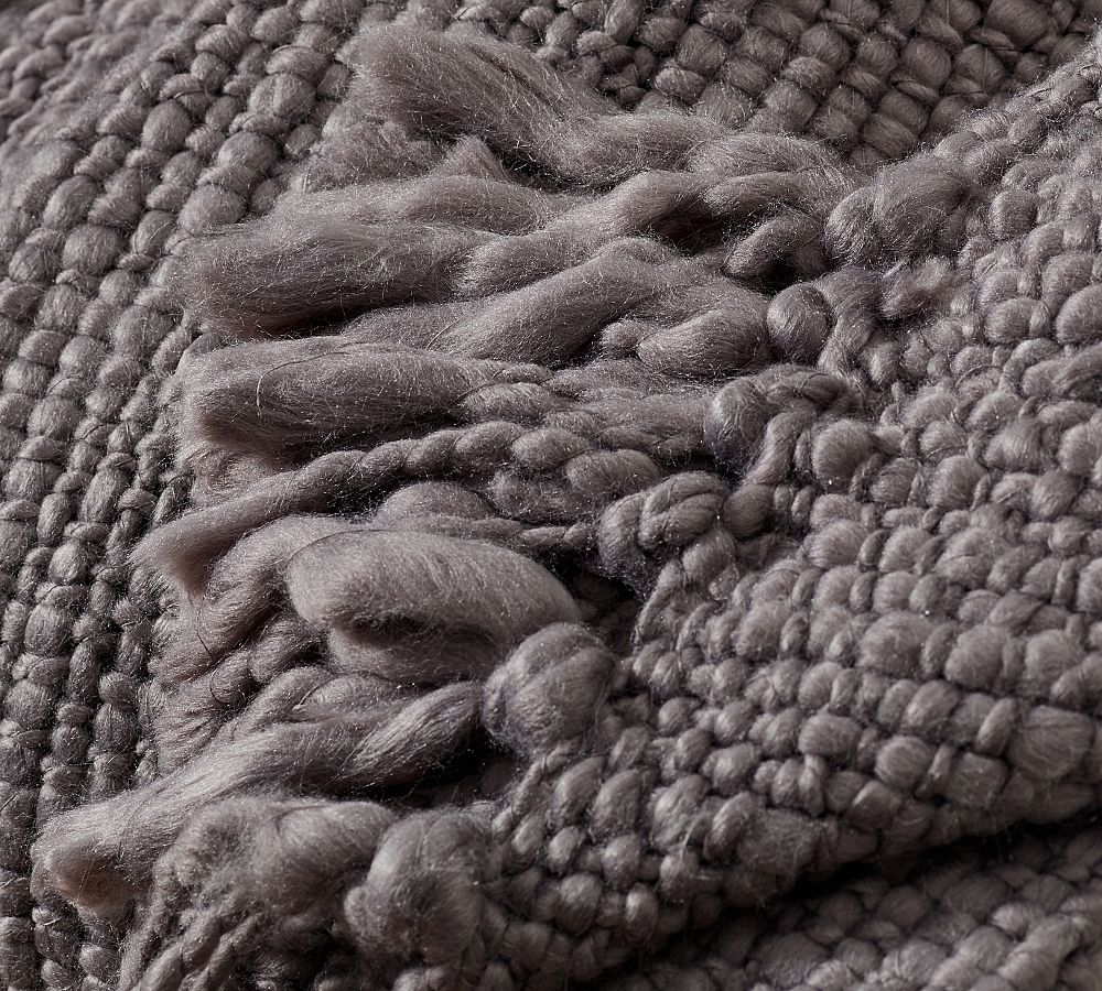Textured Basketweave Knit Throw | Pottery Barn