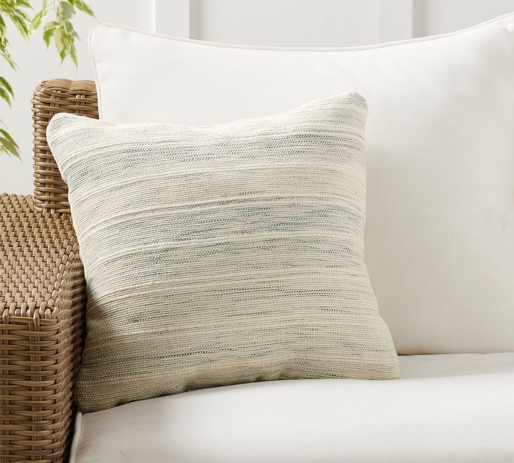 Seneca Outdoor Textured Throw Pillow | Pottery Barn