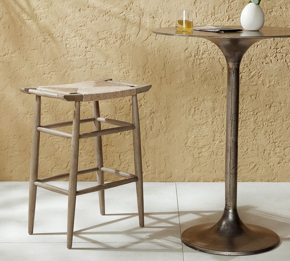 Pippa Wicker Outdoor Bar & Counter Stool | Pottery Barn