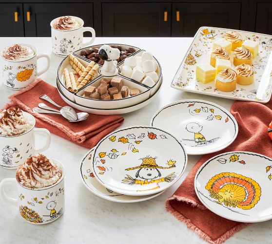 Peanuts™ Harvest Mixed Salad Plates - Set of 4 | Pottery Barn