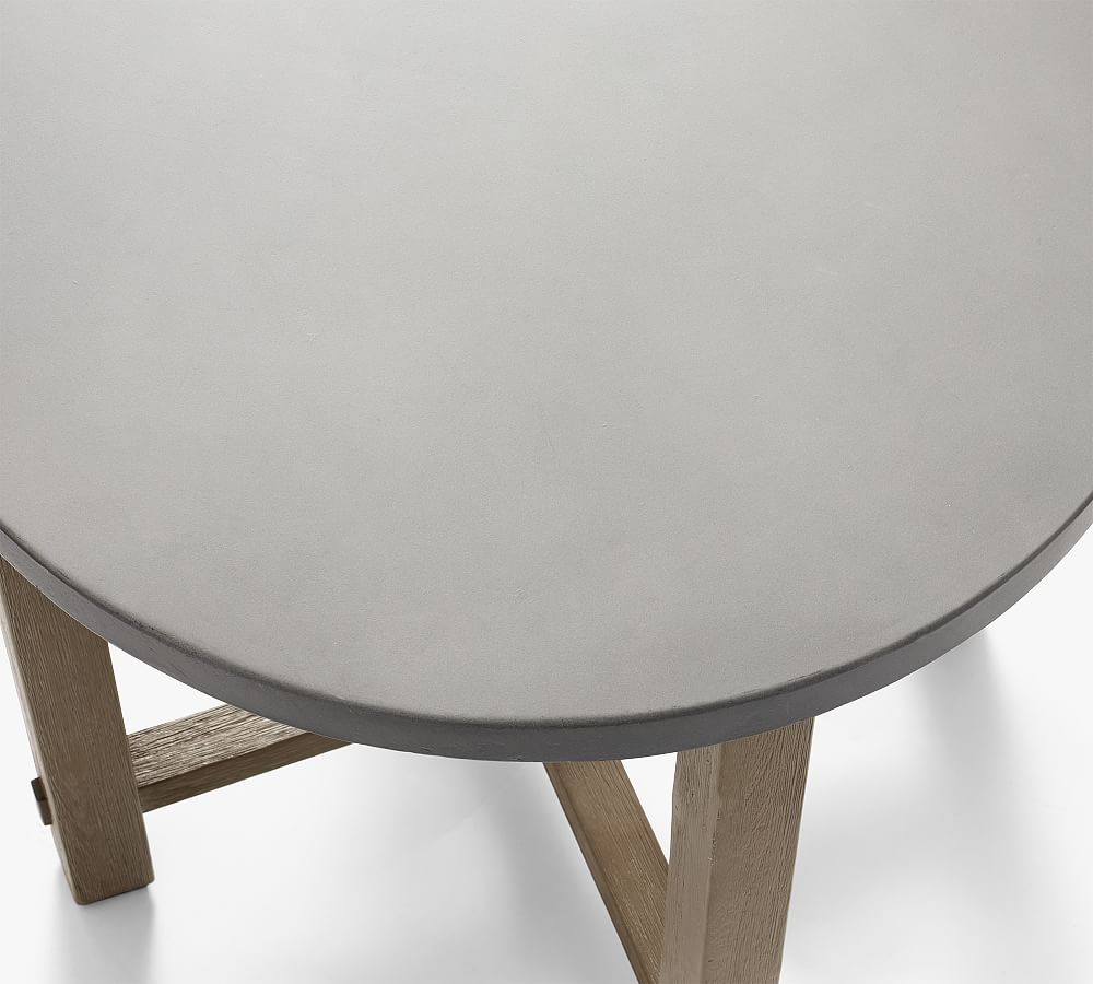 Abbott Indoor/Outdoor XL Concrete & FSC® Acacia Side Table | Pottery Barn