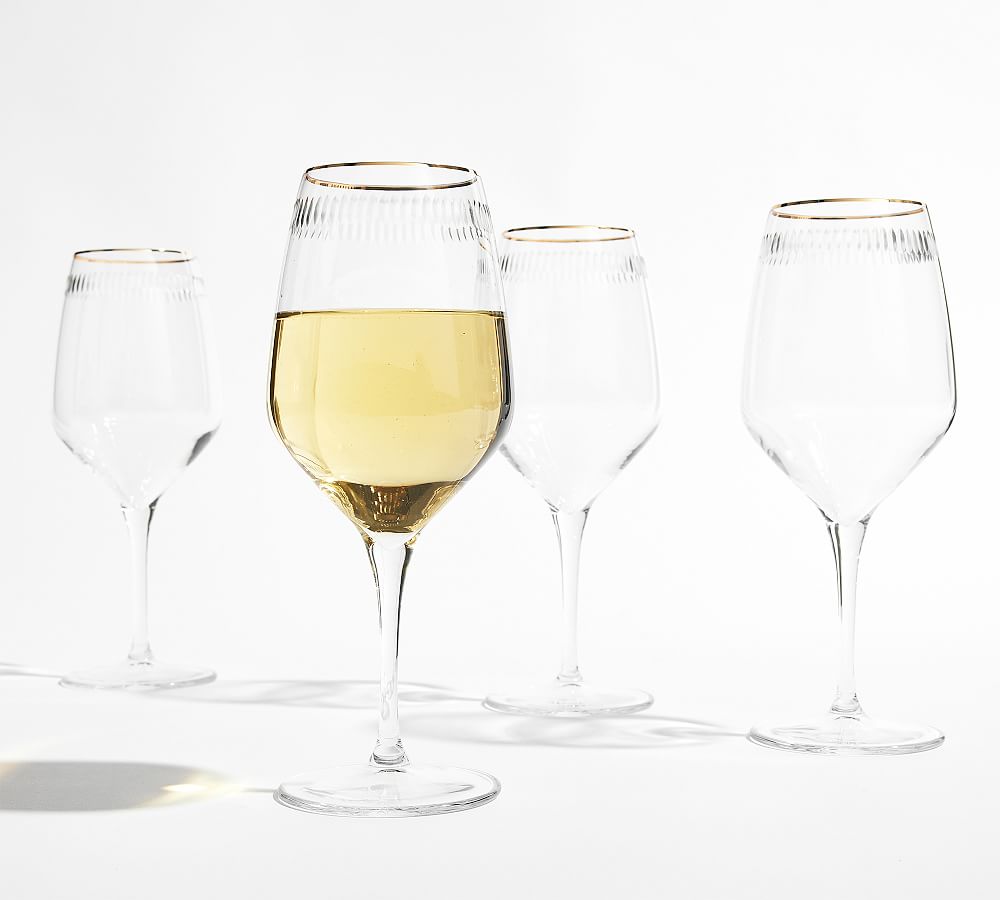Etched Gold Rim Glassware Collection | Pottery Barn