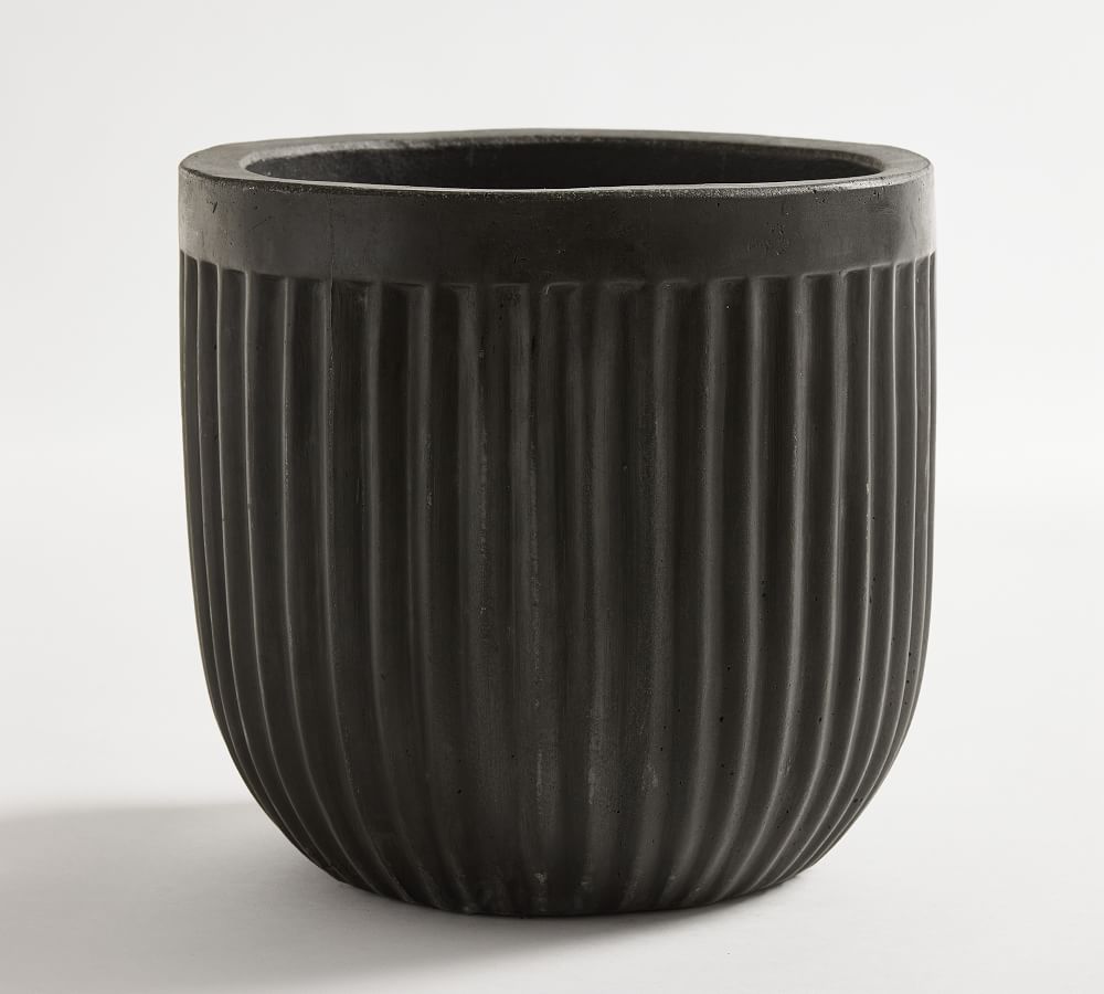 Concrete Fluted Outdoor Planters | Pottery Barn