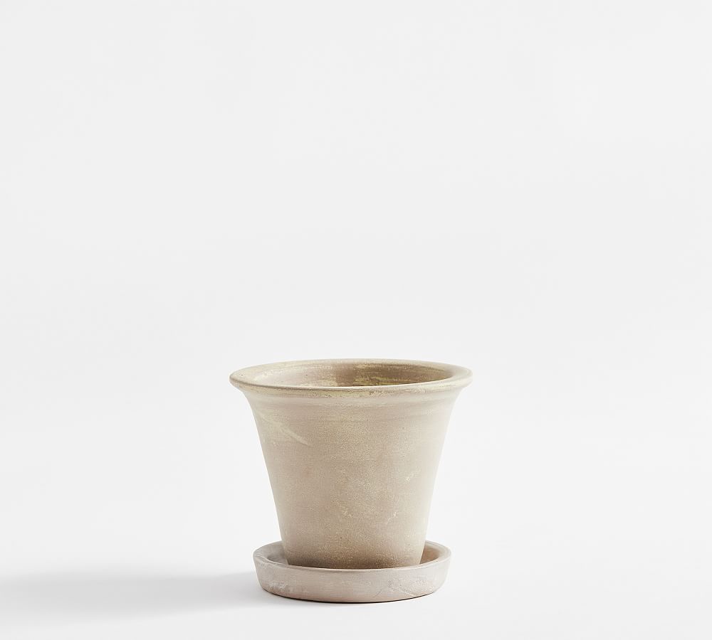 Provence Scalloped Edge Outdoor Planters - Clay | Pottery Barn