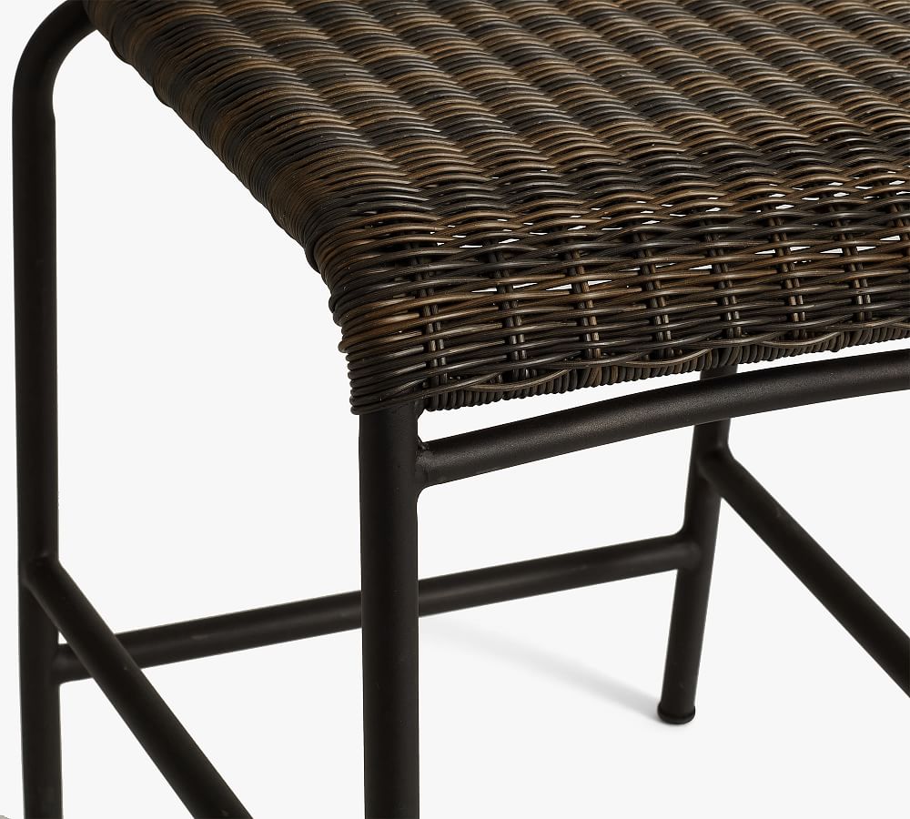 Tulum Wicker Counter Stool | Pottery Barn