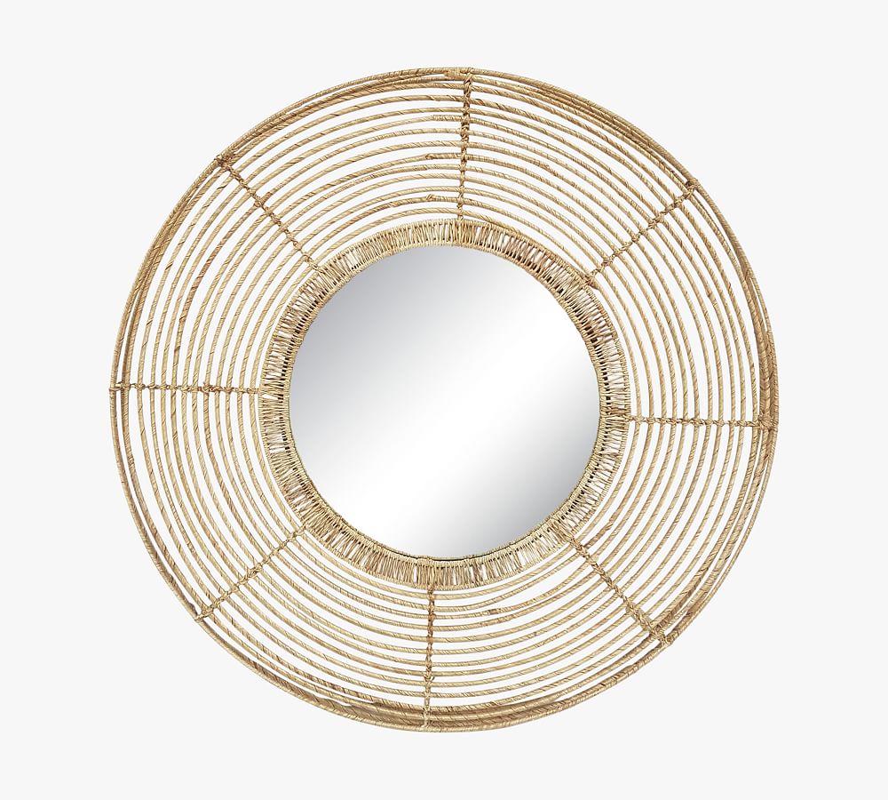 Meena Jute Round Mirror | Pottery Barn