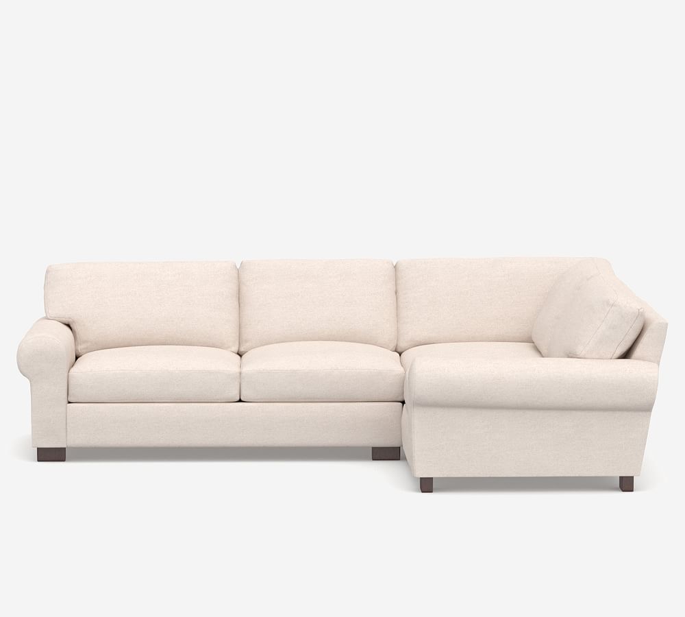 Turner Roll Arm Upholstered 3-Piece Sectional | Pottery Barn