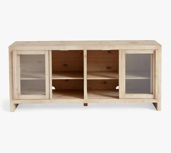 OPEN BOX: Folsom Glass Media Console | Pottery Barn