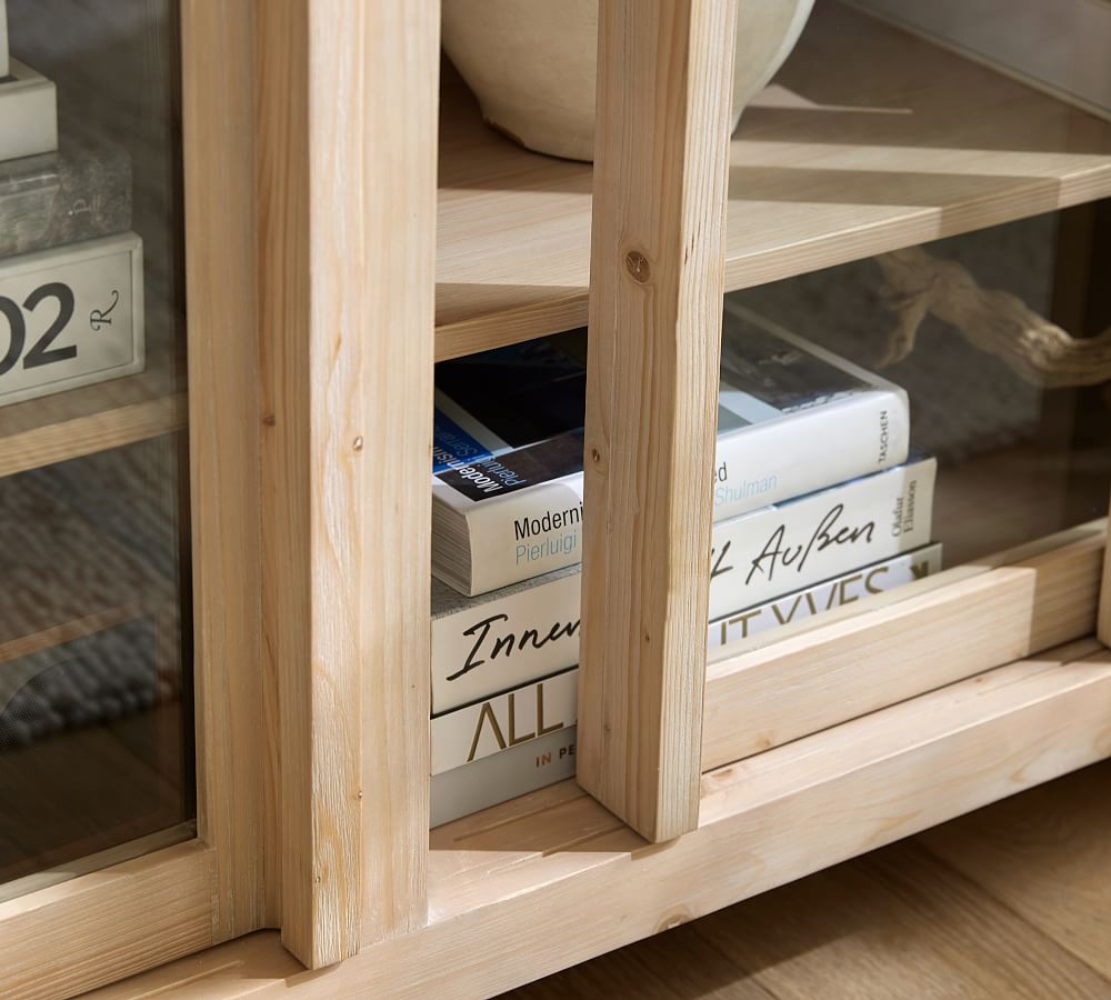 Folsom Glass Media Console | Pottery Barn