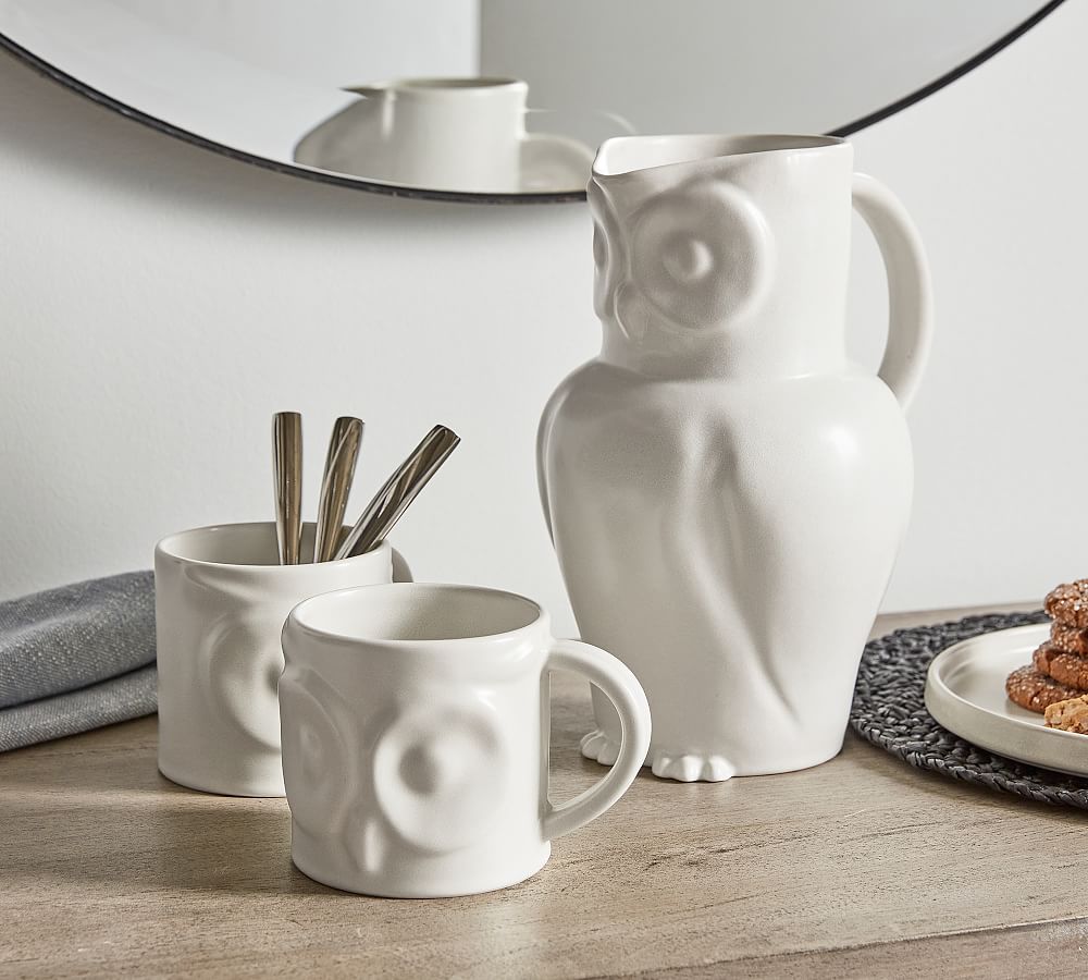 Owl Shaped Stoneware Pitcher | Pottery Barn